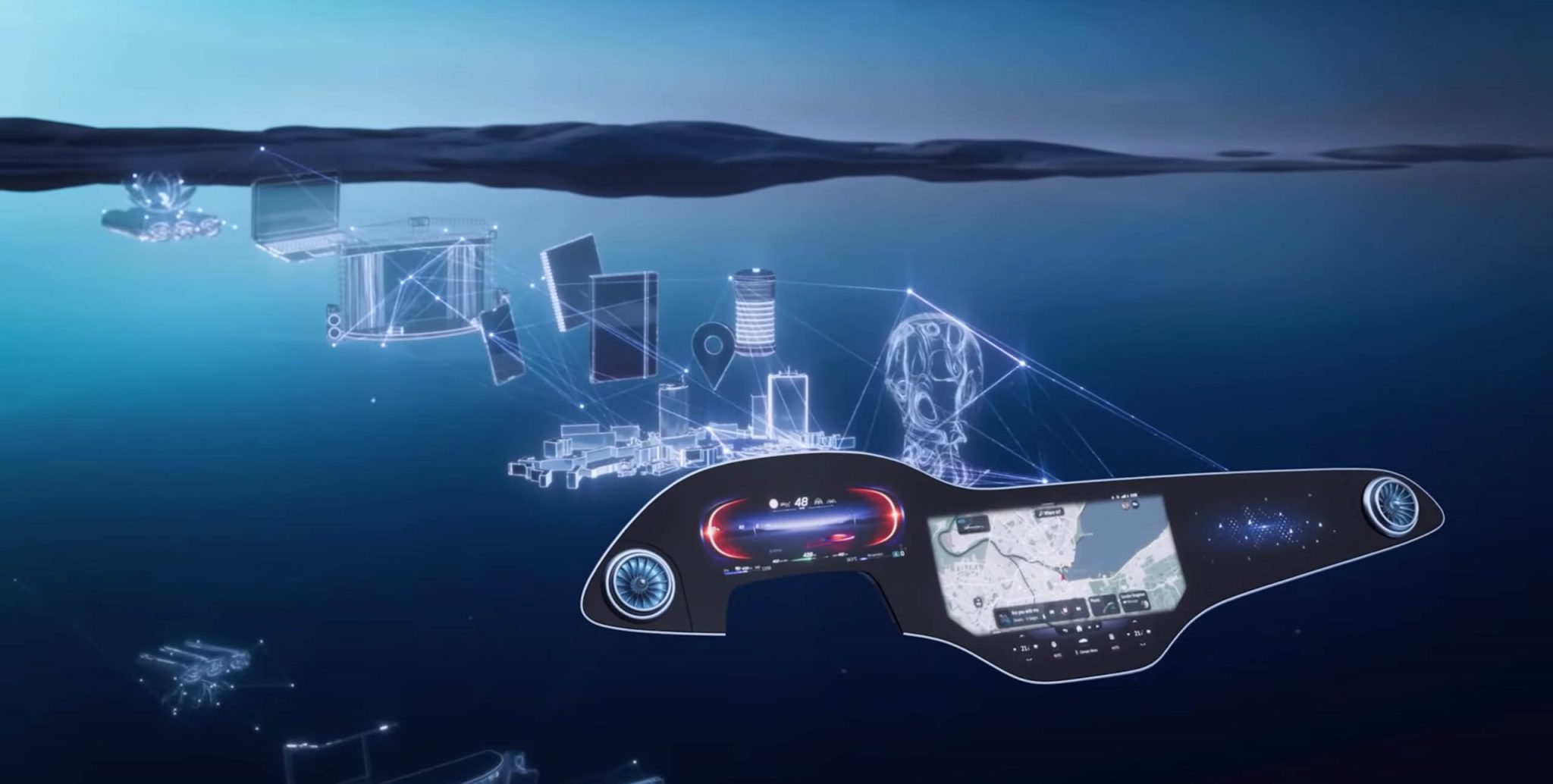 Mercedes-Benz launches the Hyperscreen, a gigantic 56-inch control ...
